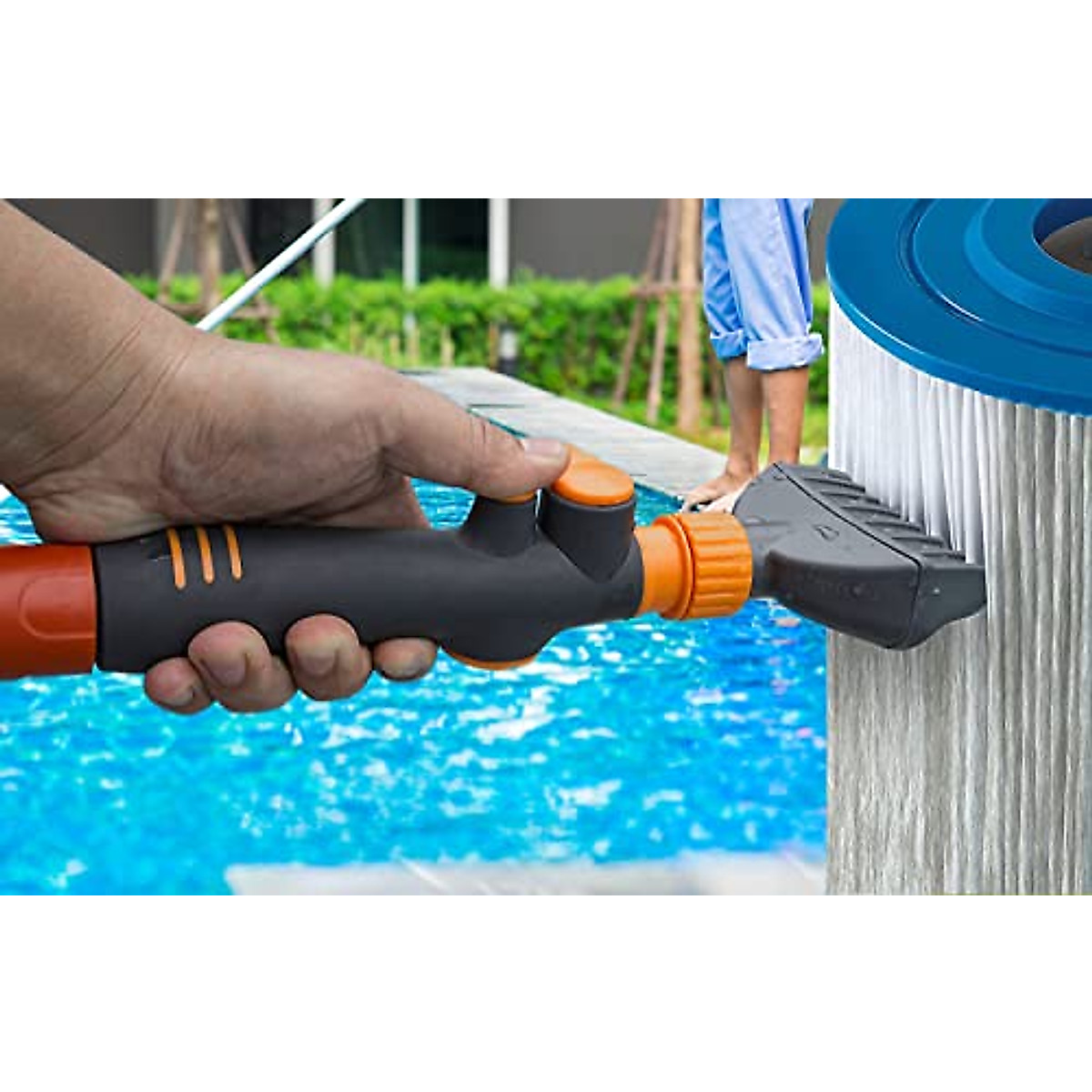 katikies Pool Cartridge Filter Cleaner Tool, Filter Cleaning Wand for Spa & Hot Tub