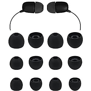 ALXCD Ear Tips Compatible with LG Tone Style HBS-SL5 Earbuds, 6 Pairs S/M/L Sizes Replacement Soft Silicone Earbuds Tips Eartips Ear Tips, Compatible with LG Tone Style HBS-SL5, Black