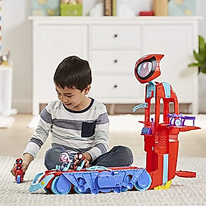 Marvel Spidey and His Amazing Friends Spider Crawl-R 2-in-1 Headquarters Playset, Preschool Toy with 2 Modes, Lights, Sounds, 3 Years and Up, 2 Feet Tall