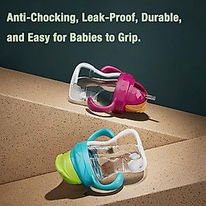 PandaEar Baby Straw Sippy Cup, Toddler Trainer Straw Cup with Handles for Babies & Toddler 6 Month+, 9 oz, No Spill Design