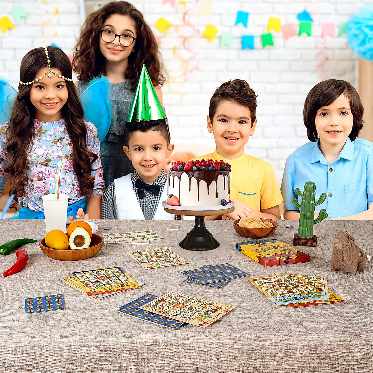 WERNNSAI Mexican Bingo Party Games - 24 Players Birthday Party Games for Kids Bingo Game Bachelorette Final Fiesta Bingo Game Cards Supplies for Taco Themed Party Kids Night Classroom Activities
