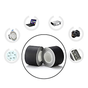 LLPT Aluminum Black Foil Tape Matt None Reflective Heavy Duty 3.94 Mil 2 Inch x 33 Feet High Thermal Conductive Adhesive Hot Cold Air Duct Tape for Metal Repair Pipe(NC233)