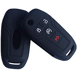 SOLIFEGOBLE 2pcs Car Remote Key Cover,Silicone Car Remote Key Fob Cover Case for Ford F-250 F-350 Fusion Fiesta Mustang Explorer Skin Jacket 4 Buttons