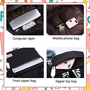 Lmeison Backpack for Girls Kids Schoolbag Children Bookbag Women Casual Daypack Teenage Girls' Backpack Middle School Students Bookbag Outdoor Daypack with USB Charge Port, Pink