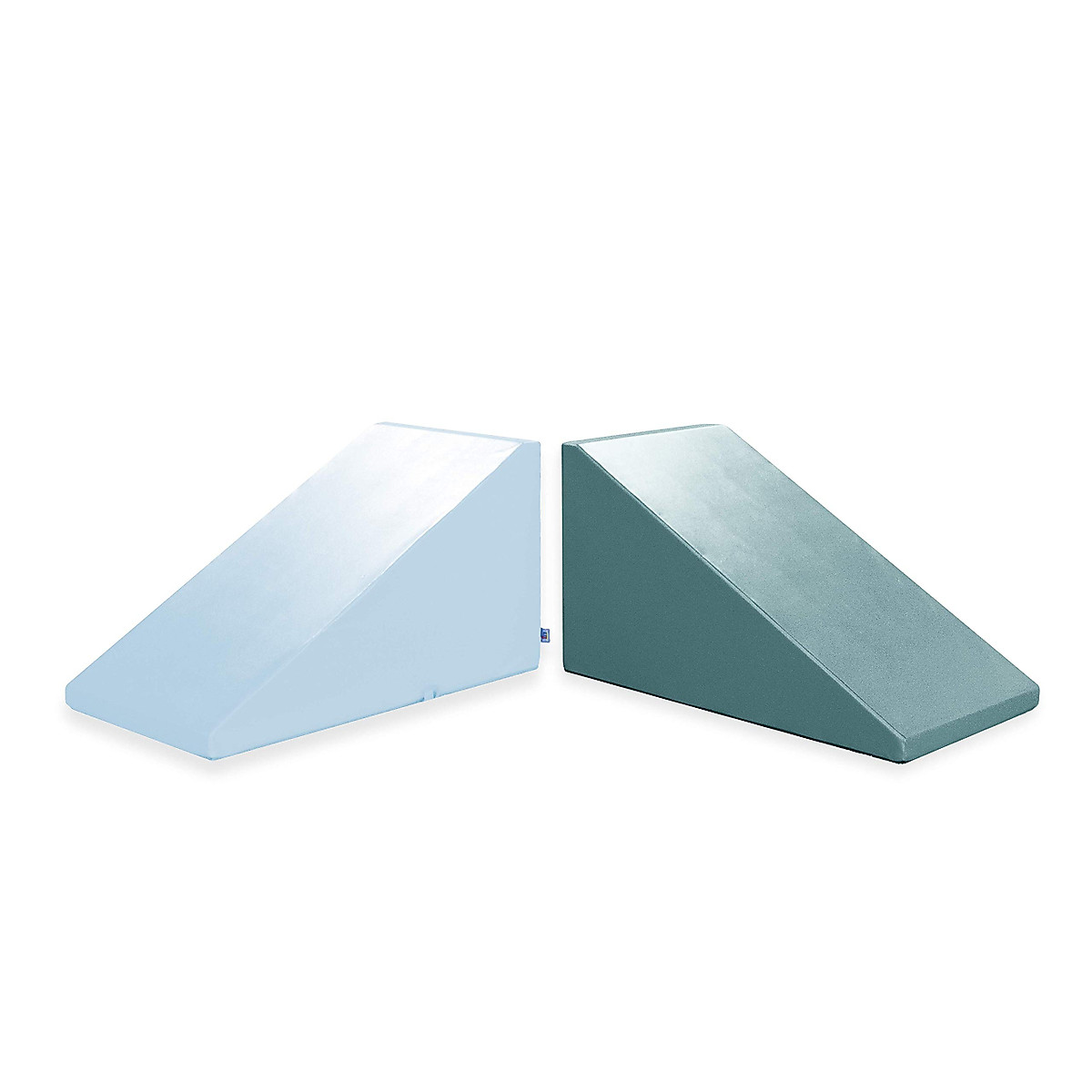 Foamnasium Mega Wedge Set, Indoor Foam Playset, 2 Piece Soft Toddler and Active Kids Play Foam Climber for Crawling, Climbing, Sliding and Jumping, Made in the US, Baby Blue/Pewter