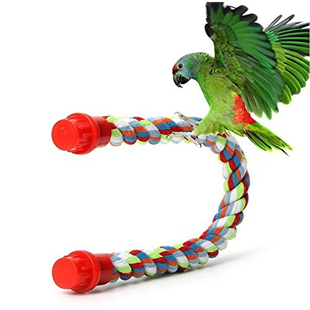 Birds Rope Bungee Perch Adjustable Parrot Cage Stand Chewing Swing Toy Climbing Ropes for Small Medium Parrot Spiral Rope Cage Accessories