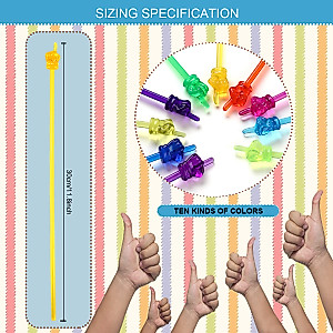 LNQ LUNIQI 10 PCS Teaching Pointers Reading Pointers Resin Presentation Finger Pointers Mixed Color Stick for Teachers Aids, Kids of Ages 3+