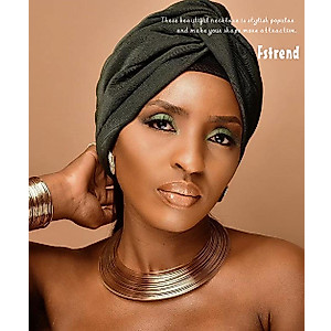 Fstrend Statement Choker Bracelet Earrings Set Gold Plated African Bib Chunky Necklace Costume Party Jewelry Accessories for Women (Silver)