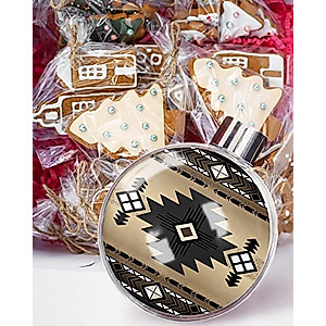 Christmas Ornaments for Christmas Tree Hanging, Western Southwestern Balls Ornaments Shatterproof Christmas Ornaments Ball for Holiday Party Gift Decor Brown Boho Aztec Farmhouse Native 3.5"