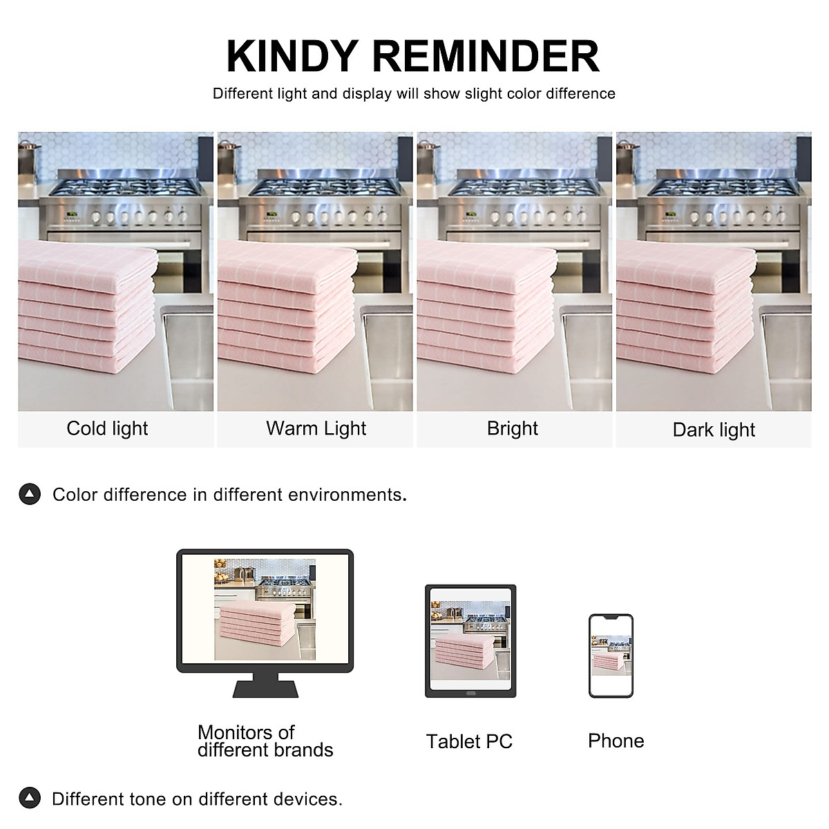 PiccoCasa 100% Cotton Terry Kitchen Towels Set of 6 Plaid Pattern (13 x 29 Inch) Soft Absorbent Drying Dish Towels for Kitchen Cooking - Pink