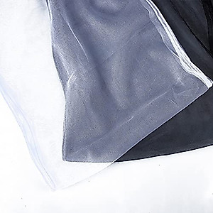 Bird Cage Seed Catcher, Large Airy Gauze Seeds Bird Cage Cover Guard Adjustable Bird Cage Cover Birdcage Seed Feather Catcher Universal Birdcage Parrot Bird Nylon Mesh Net Cover(XL-118x32 in, White)