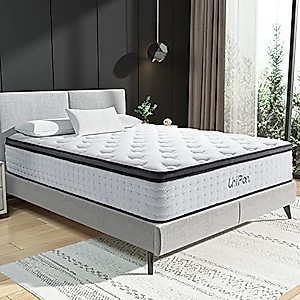 UniPon 14 Inch King Mattress, Gel Foam Mattress Hybrid Mattress, Made in USA, CertiPUR-US Certified, Individually Wrapped Pocket Coils Innerspring Mattress in a Box, 76 * 80 * 14 inch
