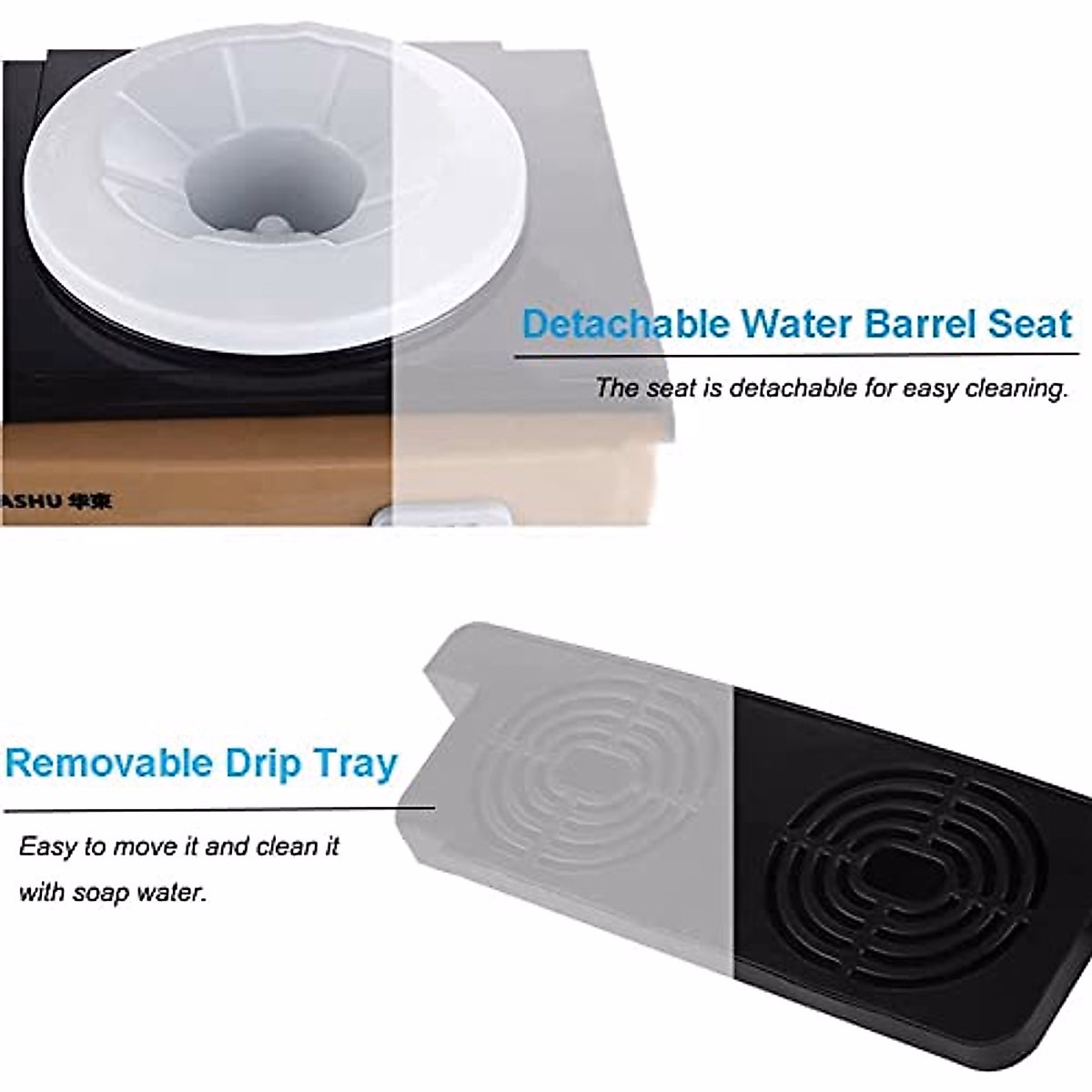 PIOJNYEN Water Cooler Dispenser for 3 to 5 Gallon, 3 Temperature Settings, Top Loading Water Cooler Dispenser for Home Office School