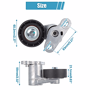 X AUTOHAUX Drive Belt Tensioner Pulley Assembly with Belt 19311139 for Cadillac Escalade for Chevrolet Silverado Suburban Tahoe for GMC Sierra Yukon Envoy for Hummer AC Belt Tension