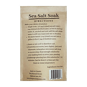 Soak It Piercing Aftercare 100% Non Iodized Natural Sea Salt