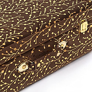 Vintiquewise Decorative Tufted Velvet Suitcase Treasure Chest Set of 2, Brown