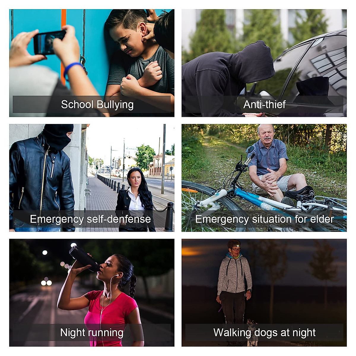 Konohan 16 Pack Security Sound Personal Alarm, 130dB Personal Alarm Keychain with LED Light and Buckle, Personal Alarm Emergency Alarm Defense Personal Alarm Keychain for Women Kids Elderly