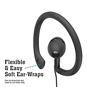 Coosh ADIB071SG3B1L Wired Comfort in-Ear Earbuds Headphones with Removable Earhooks (Black)