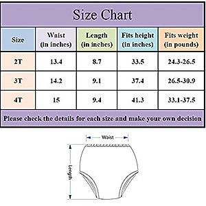 Skhls Baby Toddler Thick Absorbent Potty Training Pants Underwear (2T, 6pcs Girls')