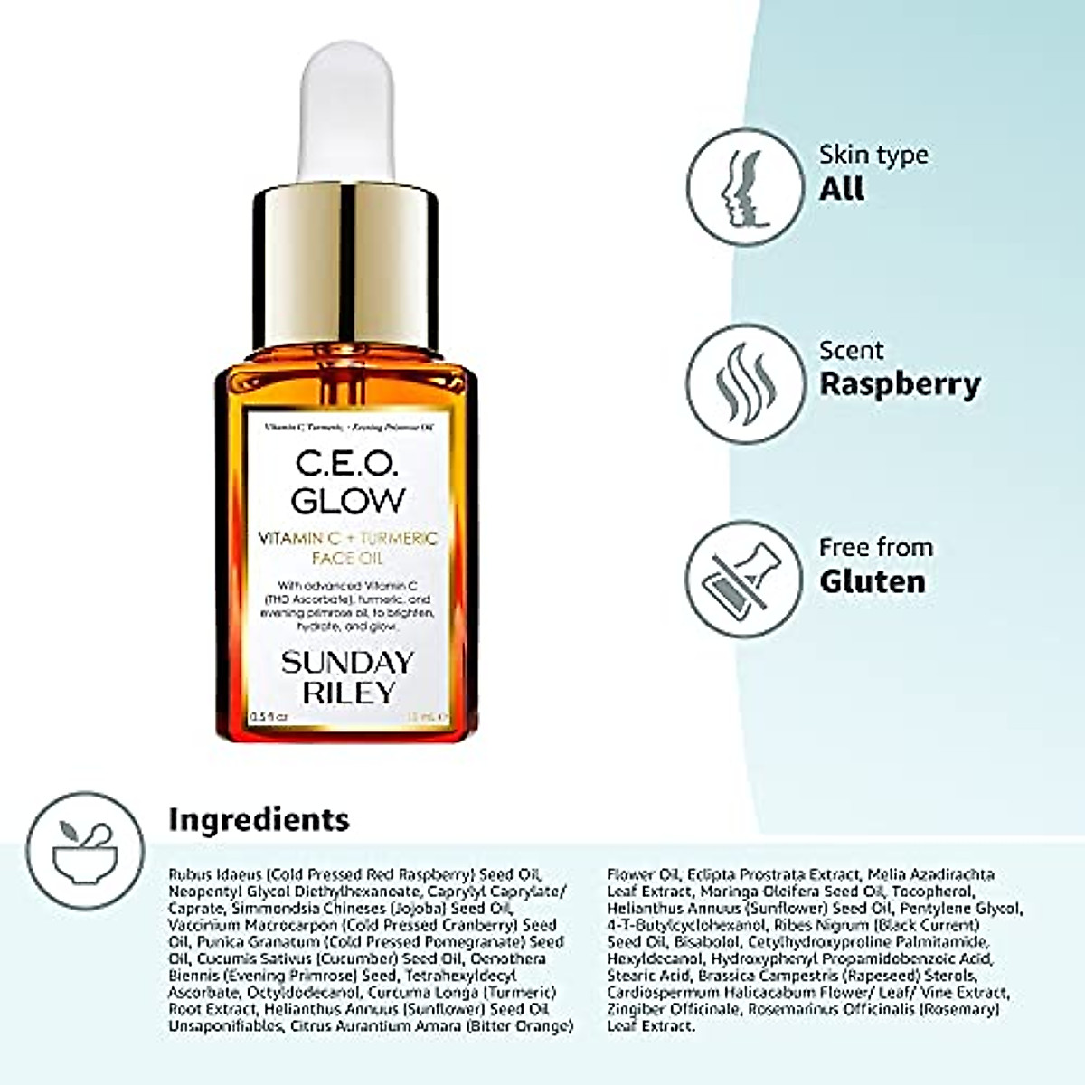 Sunday Riley C.E.O. Glow Vitamin C & Turmeric Face Oil, 0.5 Fl Oz