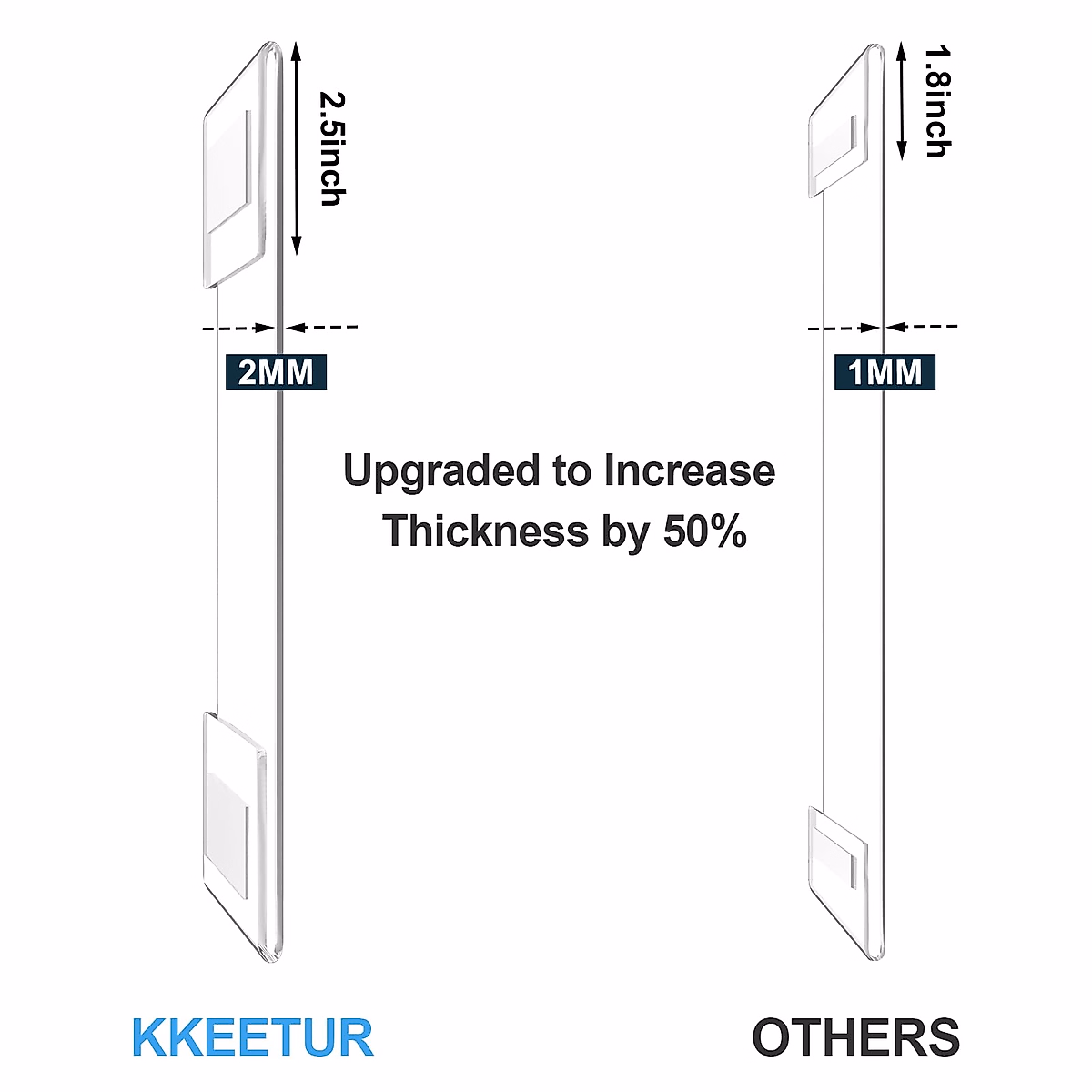 KKEETUR Acrylic Sign Holder 8.5 X 11 Wall Mount, 6 Pack Plexiglass Clear Wall Sign Holder, Premium Frame Plastic Door Sign Holders with 12 Pcs Double Sided Tape Adhesive (No Drilling)