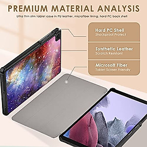 DETUOSI Slim Case for Samsung Galaxy Tab A7 Lite 8.7" 2021 (SM-T220/T225/T227U), Ultra Thin Folio Tri-fold Flip PU Leather Book Cover Multi-Angle Stand + Protective Hard Back Shell + Magnetic Closure