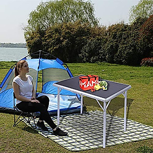 REDCAMP Aluminum Folding Table for Camping, Lightweight Portable Picnic Table with Collapsible Legs and Handle, Great for Outdoor Indoor, Gray 3ft