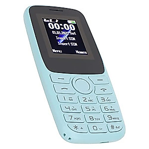 Unlocked Mobile Phone, Dual SIM Dual Standby Big Buttons 2G GSM Big Font 2.4 Inch Screen Senior Cell Phone for Home (Sky Blue)