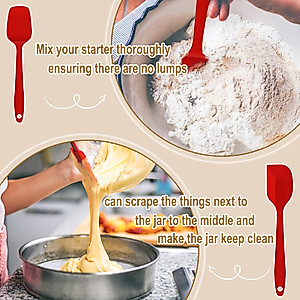 Sourdough Starter Jar Kit with 35 Oz/1000 ml Sourdough Bread Baking Supplies with Thermometer, Feeding Date Band, Silicone Scraper, Silicone Spoon Cloth Cover & Wood Lid, Wide Mouth Dough Starter Jar