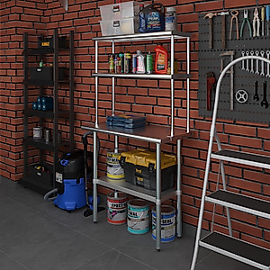 18" x 36" Stainless Steel Work Table with 12" Wide Double Tier Overshelf | Metal Kitchen Prep Table & Shelving Combo