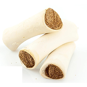 MPP Stuffed Peanut Butter 6 Inch Shin Dog Bones Refillable Nutritious Dental Chew (2 Bones)