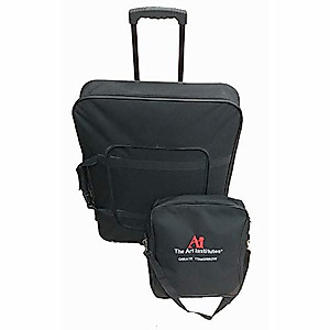 Canvas Rolling Art Portfolio with Removable Front Pouch/Duffel Artist Case