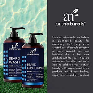 Artnaturals Beard Shampoo and Conditioner Set - Softens, Strengthens and Smooths Mustache and Beard Hair - All Skin and Hair Types