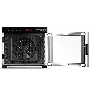 Samson "Silent" 6 Tray All Stainless Steel Dehydrator with Glass Door and Digital Timer and Temperature Control for Fruit, Vegetables, Dog Treats, Fruit Leathers and More Quiet and Convenient