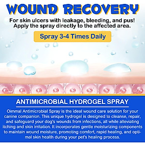 Dog Wound Care Spray - Wound Aid Treatment for Dogs Supports Skin Wound Repair, Dog Irritated Skin & Itchy Skin Relief, Pet Supplies Gentle Wound Care Spray for Dogs - 3.38 Fl.oz / 100ml