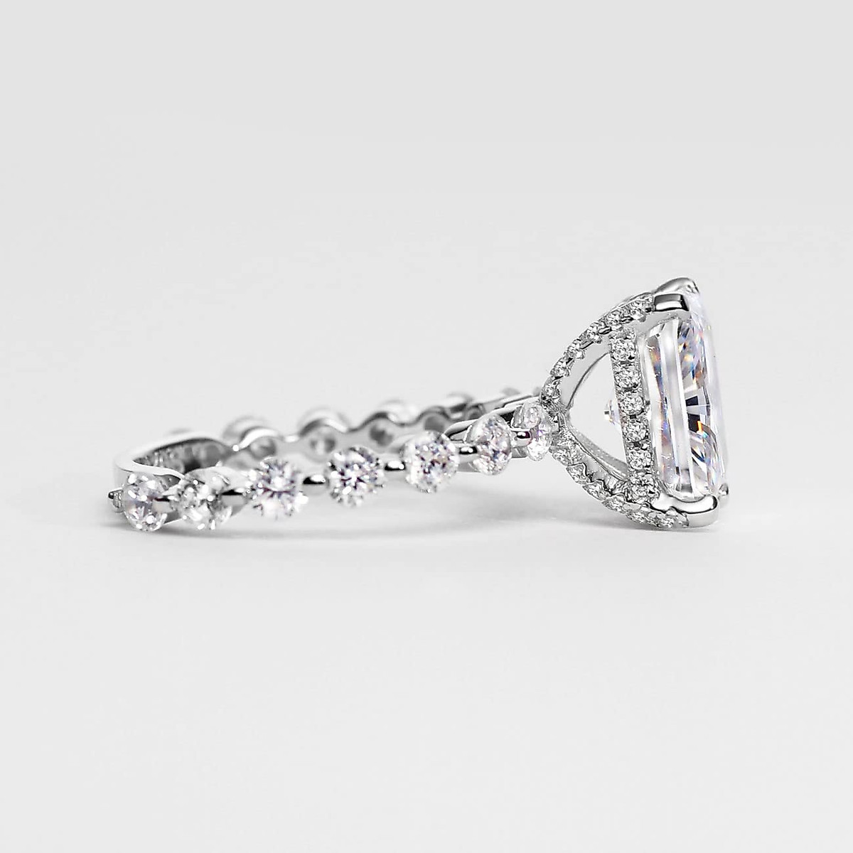 Michooyel S925 4ct Radiant Cut Cubic Zirconia Engagement Rings For Women Wedding Ring Promise Ring Sterling Silver Diamond Wedding Band