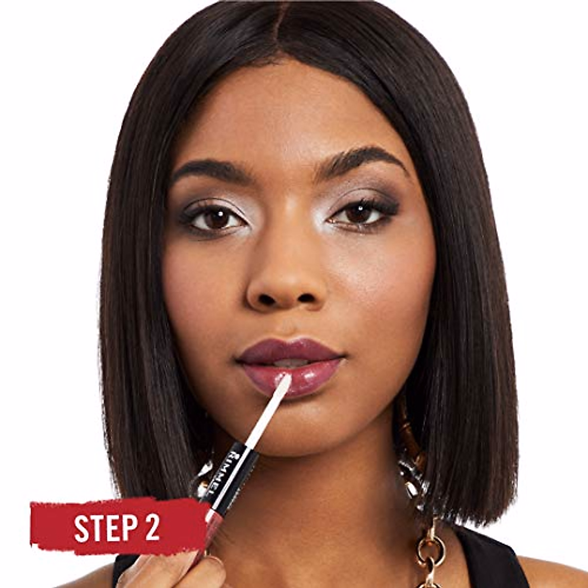 Rimmel London Provocalips 16hr Kiss-Proof Lip Color - Two-Step Liquid Lipstick to Lock in Color and Shine - 430 Wish Upon A Berry, .14 fl.oz.