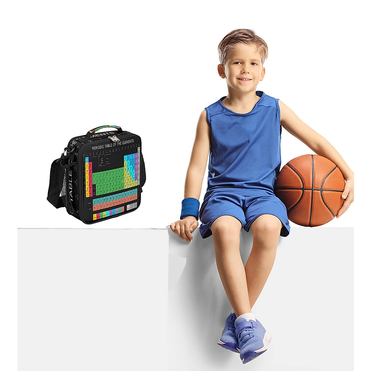 Kids Lunch Bags Insulated Lunch Box for Boys Chemistry Periodic Table Lunch Bag with Adjustable Shoulder Strap Reusable Leakproof kids Lunch Cooler Bag for School Picnic Work