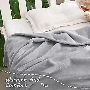 Exclusivo Mezcla Fleece Throw Blanket for Couch, Super Soft and Warm Blankets, Light Grey Throw All Season Use, Cozy, Plush, Lightweight, 30x40 inches