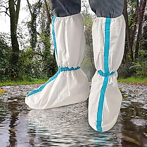 zfyoung 5 Pairs Disposable Boot and Shoe Covers,non-slip waterproof，Suitable for indoor and outdoor, catering, sanitation, disinfection protection, community protection
