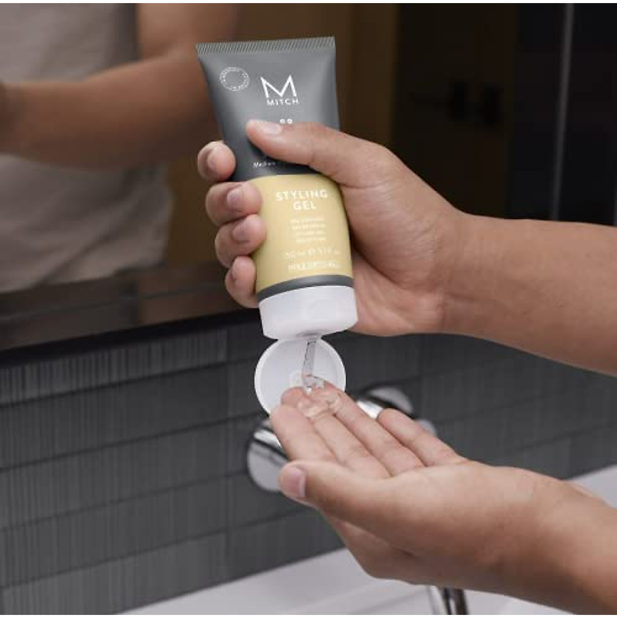 Paul Mitchell MITCH Steady Grip Hair Gel for Men, Firm Hold, Natural Shine Finish, For All Hair Types, Especially Fine to Medium Hair, 5.1 fl. oz.