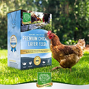 Small Pet Select Chicken Layer Feed Pellets | 18% Protein Level | Corn-Free, Soy-Free, Non-GMO | All Natural US Locally Sourced Ingredients | 20lb