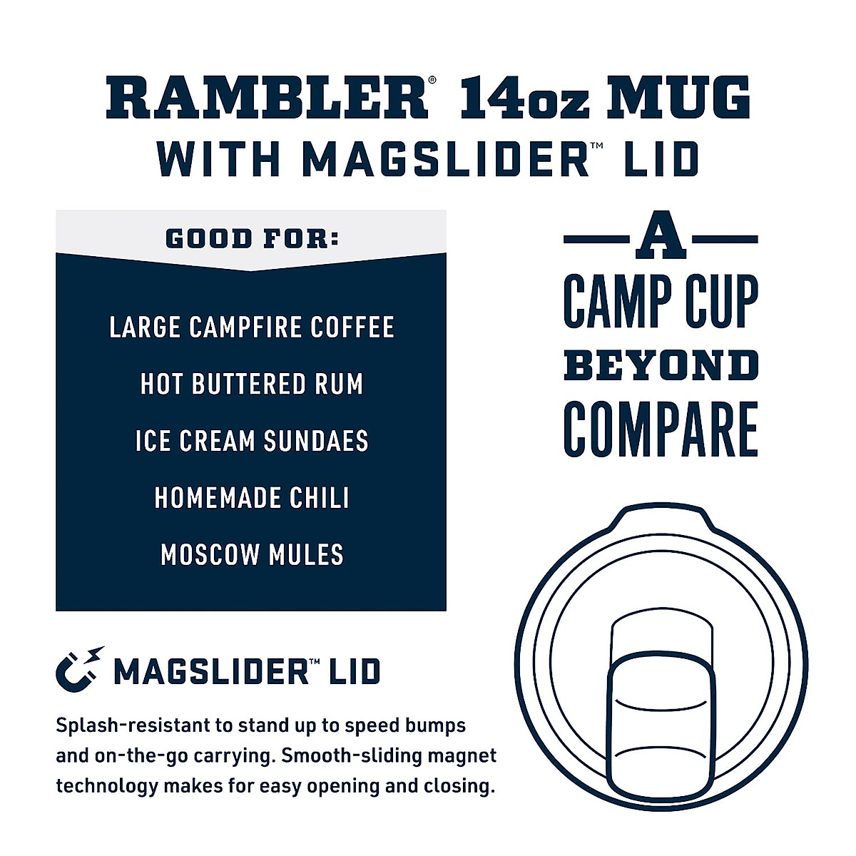 YETI Rambler 14 oz Stackable Mug, Vacuum Insulated, Stainless Steel with MagSlider Lid, Camp Green