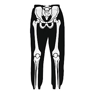 UNIFACO Unisex 3D Skeleton Bones Pants Print Sports Jogger Casual Graphic Trousers Sweatpants with Drawstring M