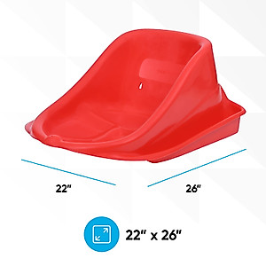 Superio Baby Pull Sled, Infant Boggan Snow Sled, Child Safe Plastic Sleigh with Pull Ropes and Seat Belt, (Red)
