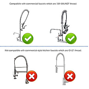 IMLEZON Pre Rinse Sprayer Commercial Sink Faucet Spray Valve Chrome Finished (Black), (IM-US-KH12)