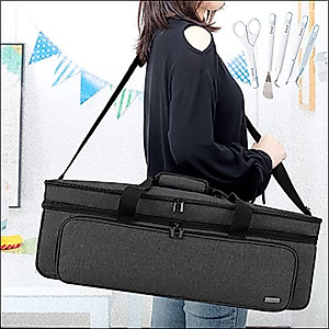 LUXJA Double-layer Carrying Case Compatible with Cricut Die-Cut Machine, 2 Layers Bag Compatible with Cricut Explore Air (Air 2) and Maker (Patent Design), Black
