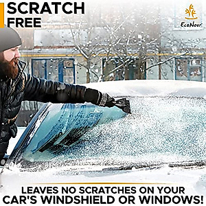 EcoNour Ice Scraper for Car Windshield | 2 Pack Window Scraper to Remove Snow, Frost, and Ice | Ice Crusher for Car Window with Foam Handle for Perfect Grip | Snow Removal & Frost Remover Accessories