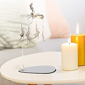 Garosa Round Triangular Tray Rotating Candlestick Scented Candle Romantic Revolving Lantern Table Rotating Candle Holder Spinning Candle Holder for Home Decoration Party(Little Fairy)