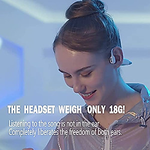 RINOO Wireless Bone Conduction Open-Ear Bluetooth Headphones for Workouts and Running W/Bluetooth 5.0 & Built-in Mic